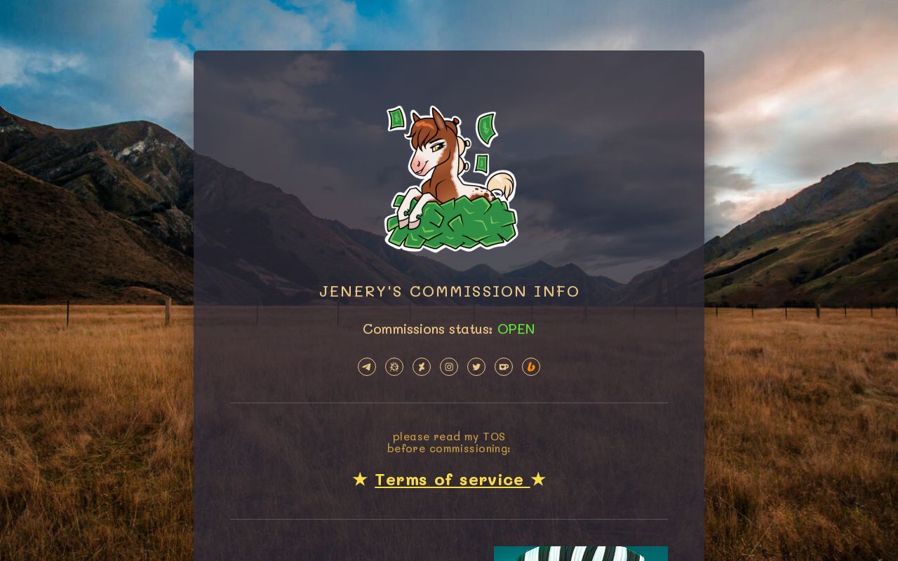 Jenery's commission info